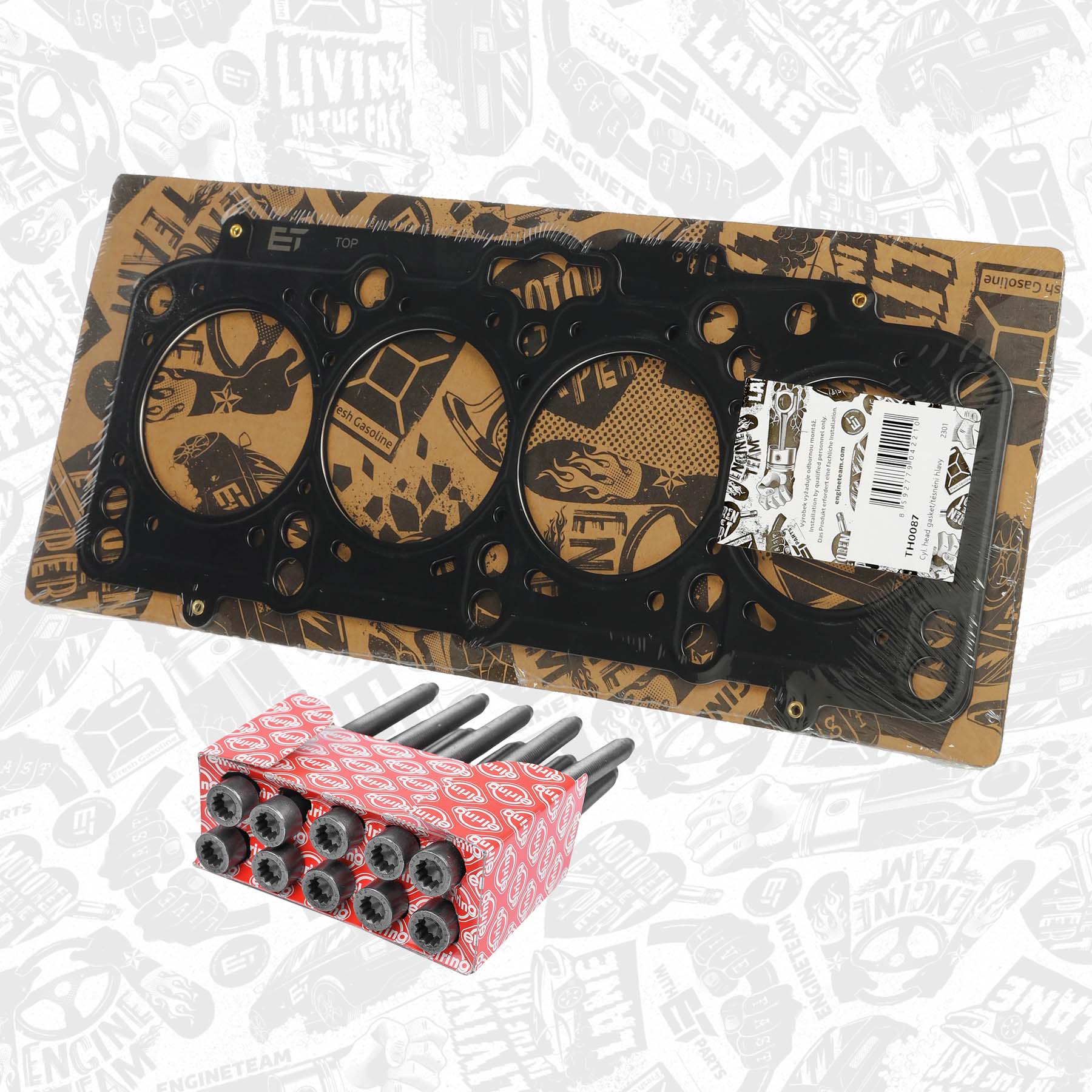 Gasket, cylinder head + bolt set - TH0087BT ET ENGINETEAM - 03G103383J ...