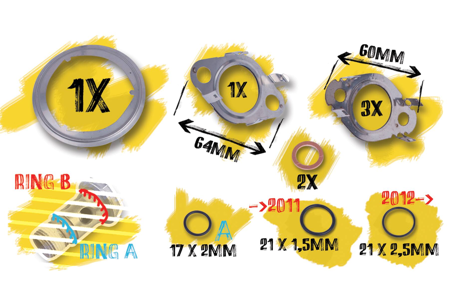 Gasket Set, EGR system - TM0010 ET ENGINETEAM - 03K131547C, 03L131512DP ...