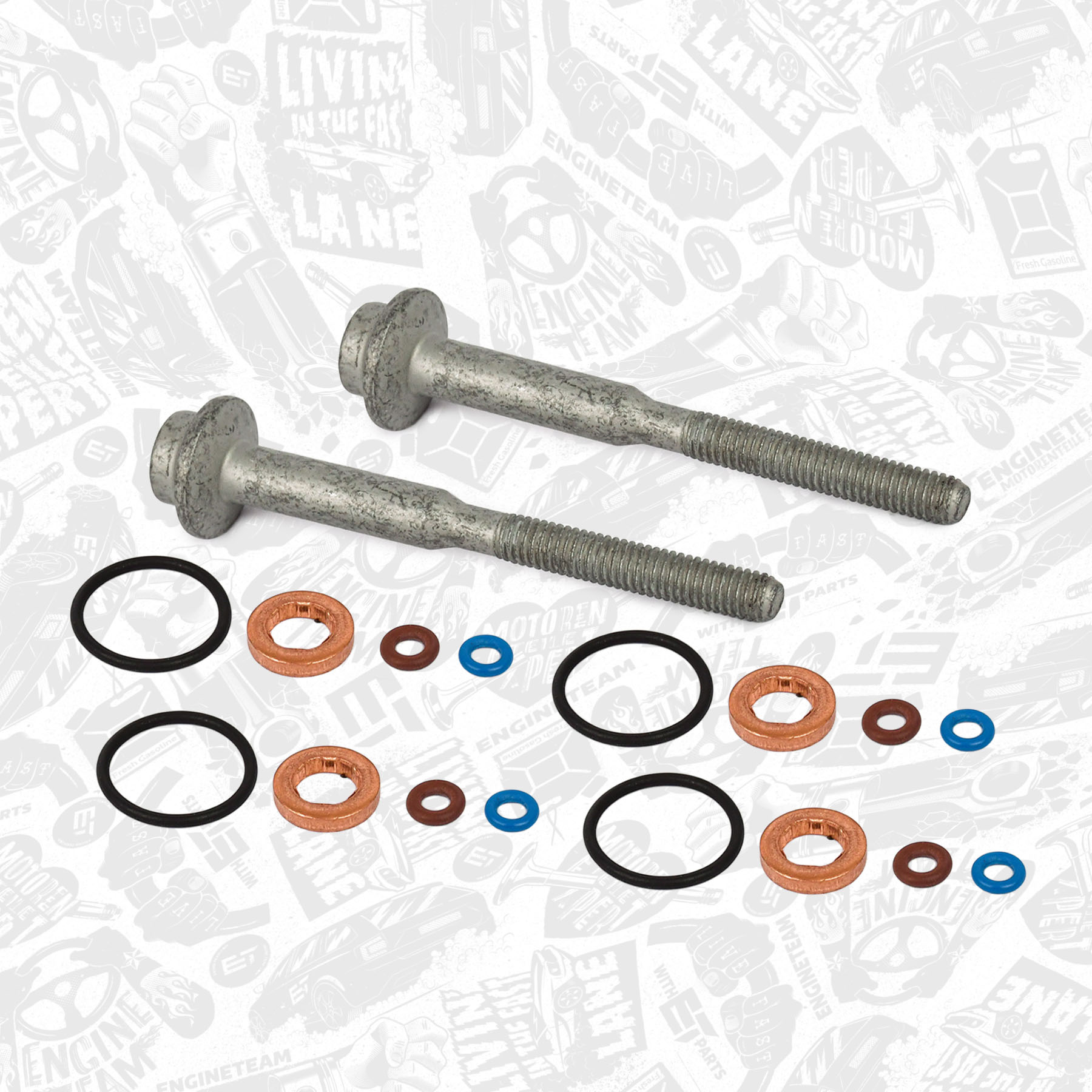Seal Kit, injector nozzle 4 pcs + bolts - TM0039 ET ENGINETEAM ...