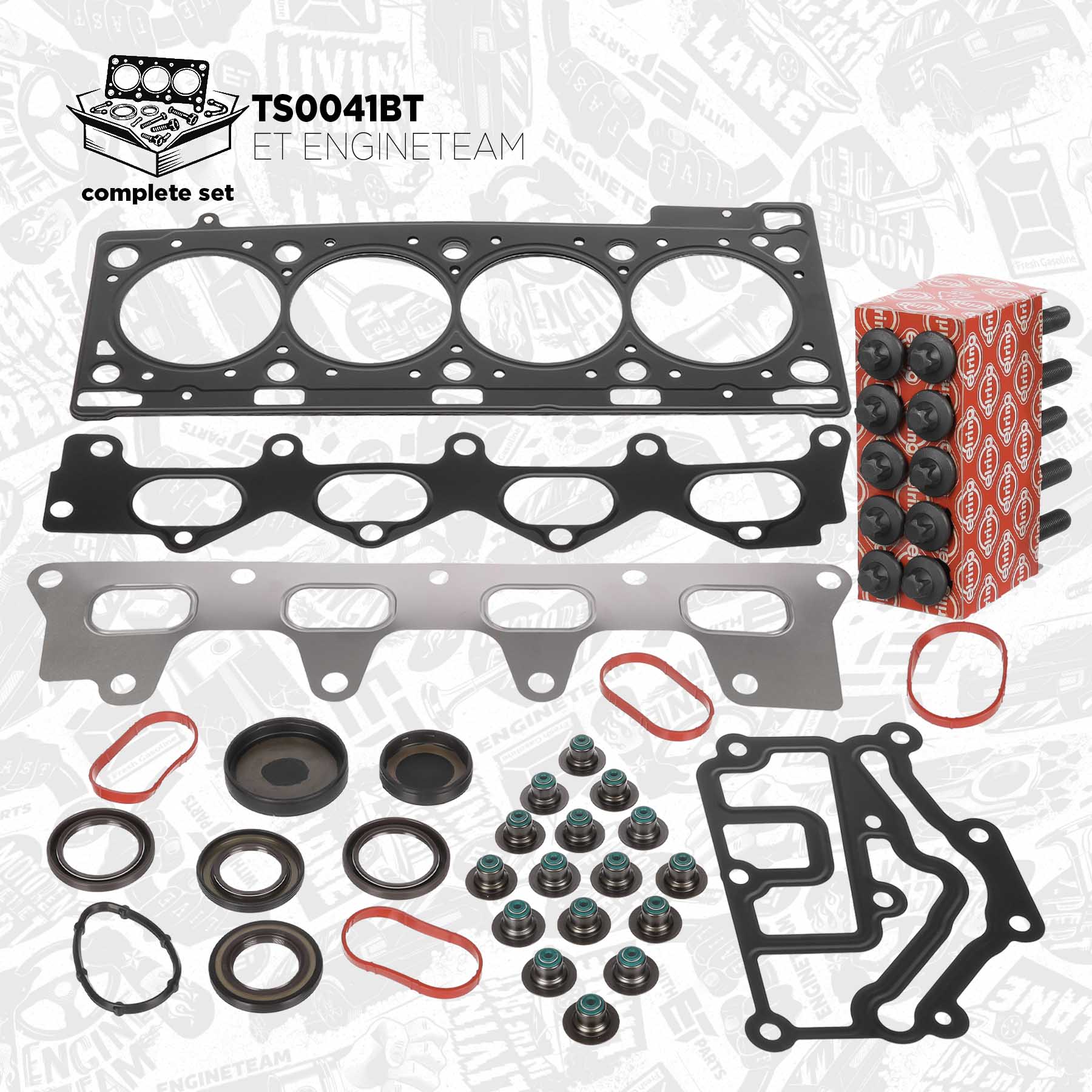 Gasket Set, cylinder head + bolt set - TS0041BT ET ENGINETEAM - 4409866 ...