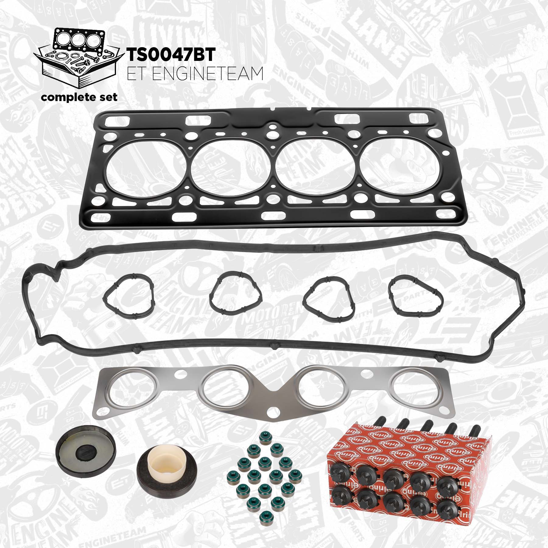 Gasket Set, cylinder head + bolt set - TS0047BT ET ENGINETEAM ...