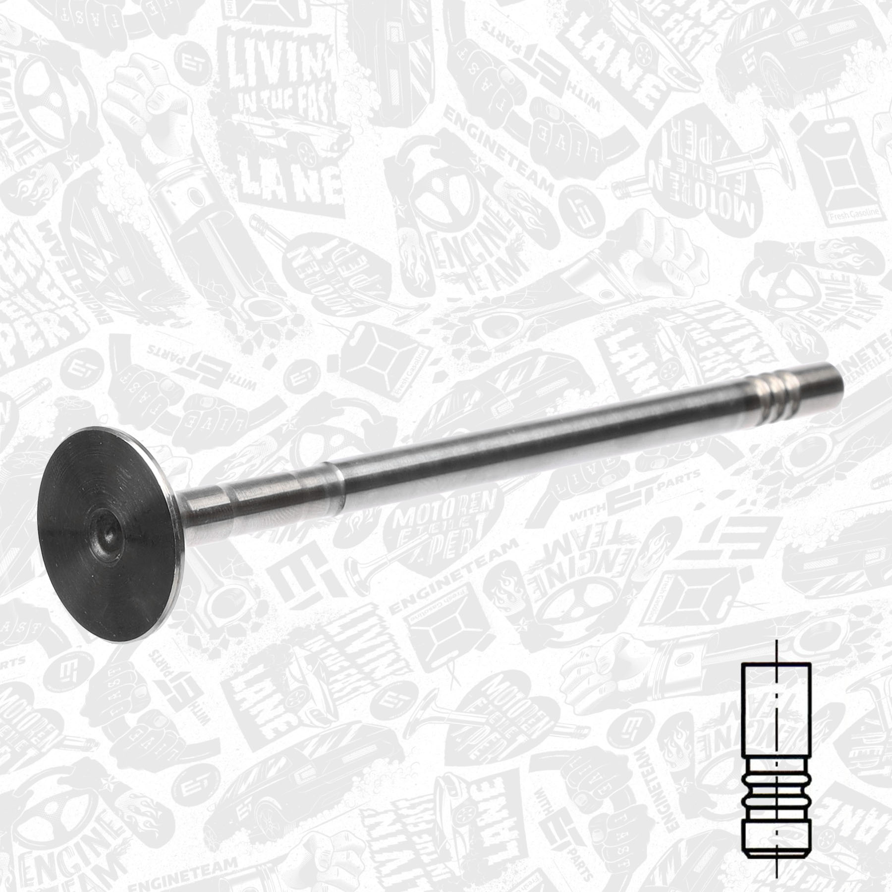 Exhaust Valve - VE0161 ET ENGINETEAM - 22212-2A100, 222122A100, R6571 ...