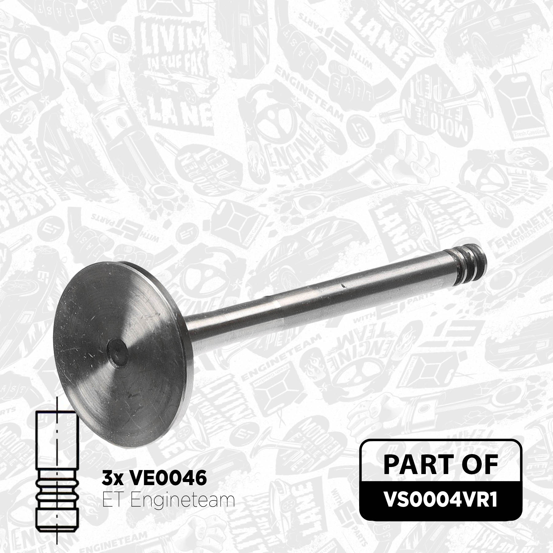 Valve Kit, intake/exhaust valve - VS0004VR1 ET ENGINETEAM - 038109611B ...