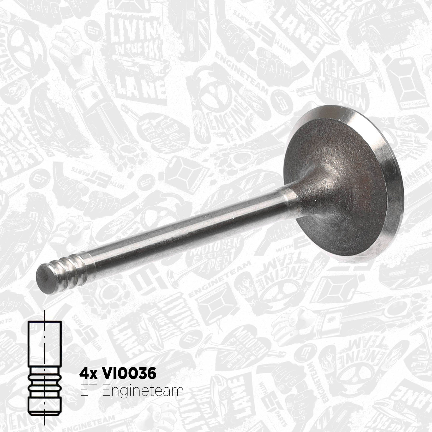 Valve Kit, intake/exhaust valve - VS0005 ET ENGINETEAM - 038109611B ...