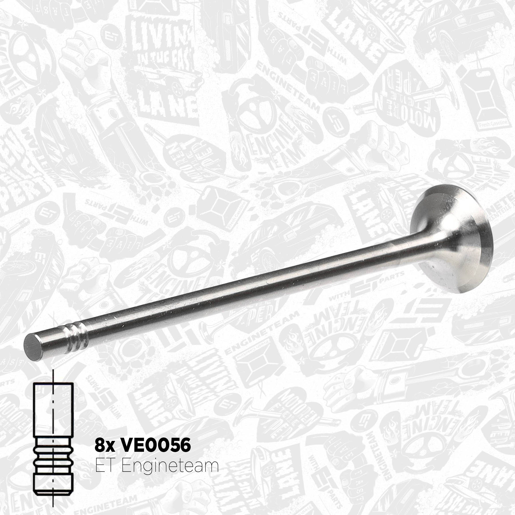 Valve Kit, intake/exhaust valve - VS0006 ET ENGINETEAM - 7701473004 ...