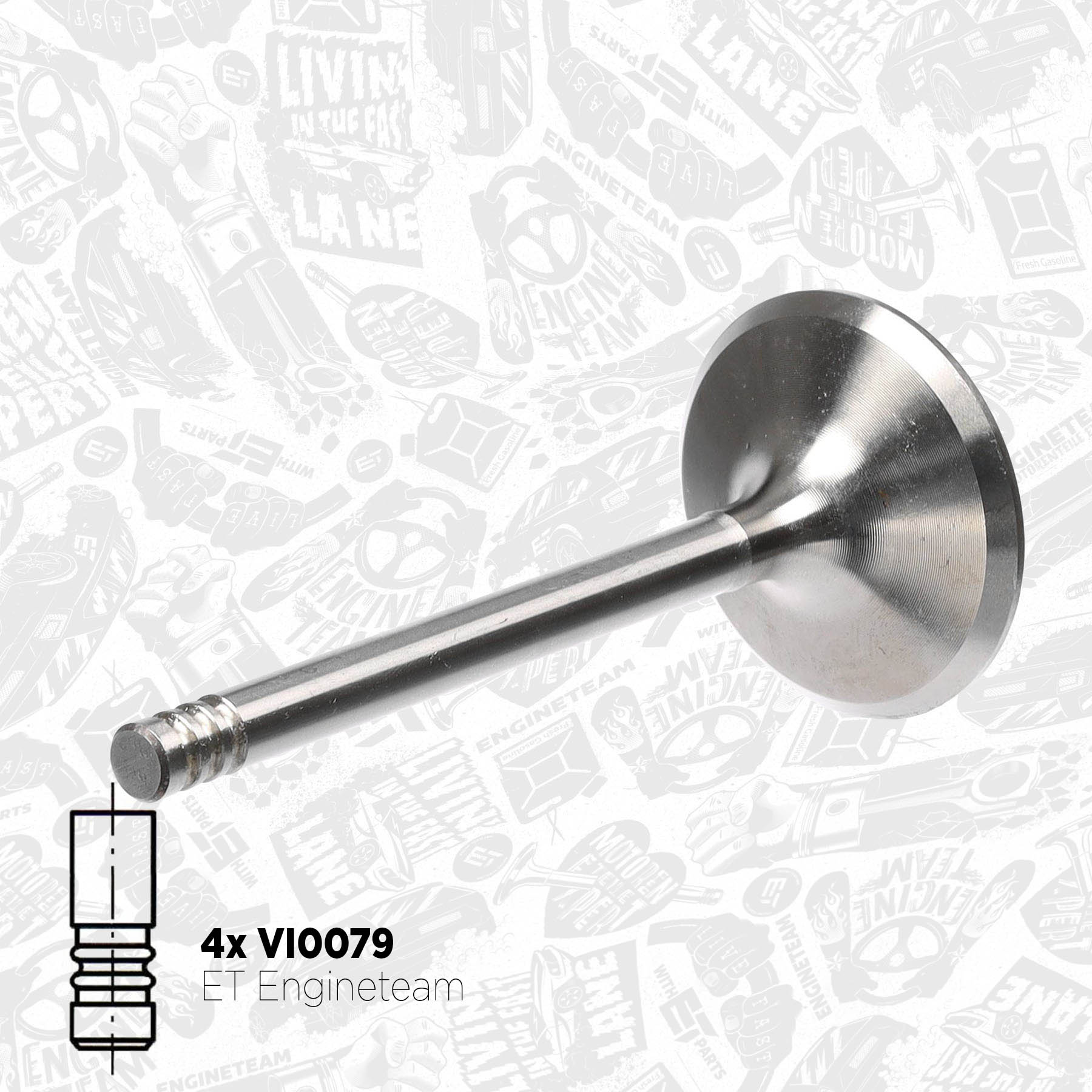 Valve Kit, intake/exhaust valve - VS0009 ET ENGINETEAM - 078109611C, 048109611B, 078109601B | ET ...