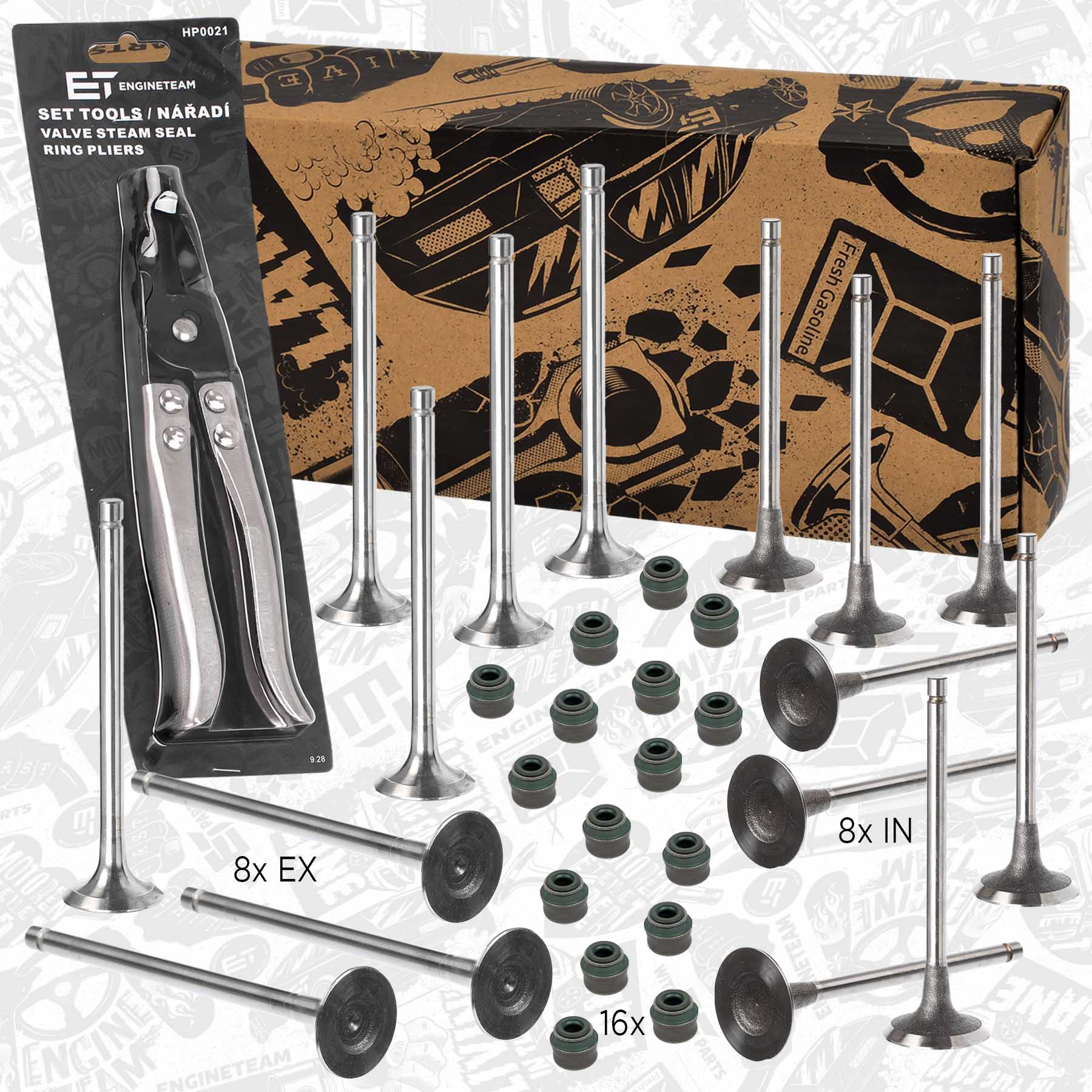 Valve Kit, intake/exhaust valve - VS0011VR1 ET ENGINETEAM - 0949A8 ...