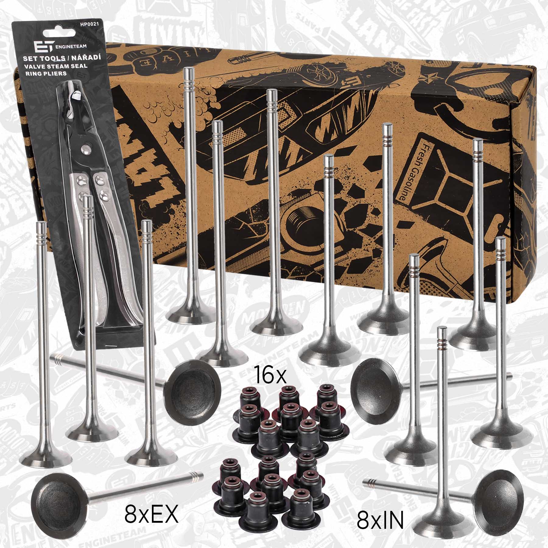 Valve Kit, intake/exhaust valve - VS0013VR1 ET ENGINETEAM - 11347533885 ...