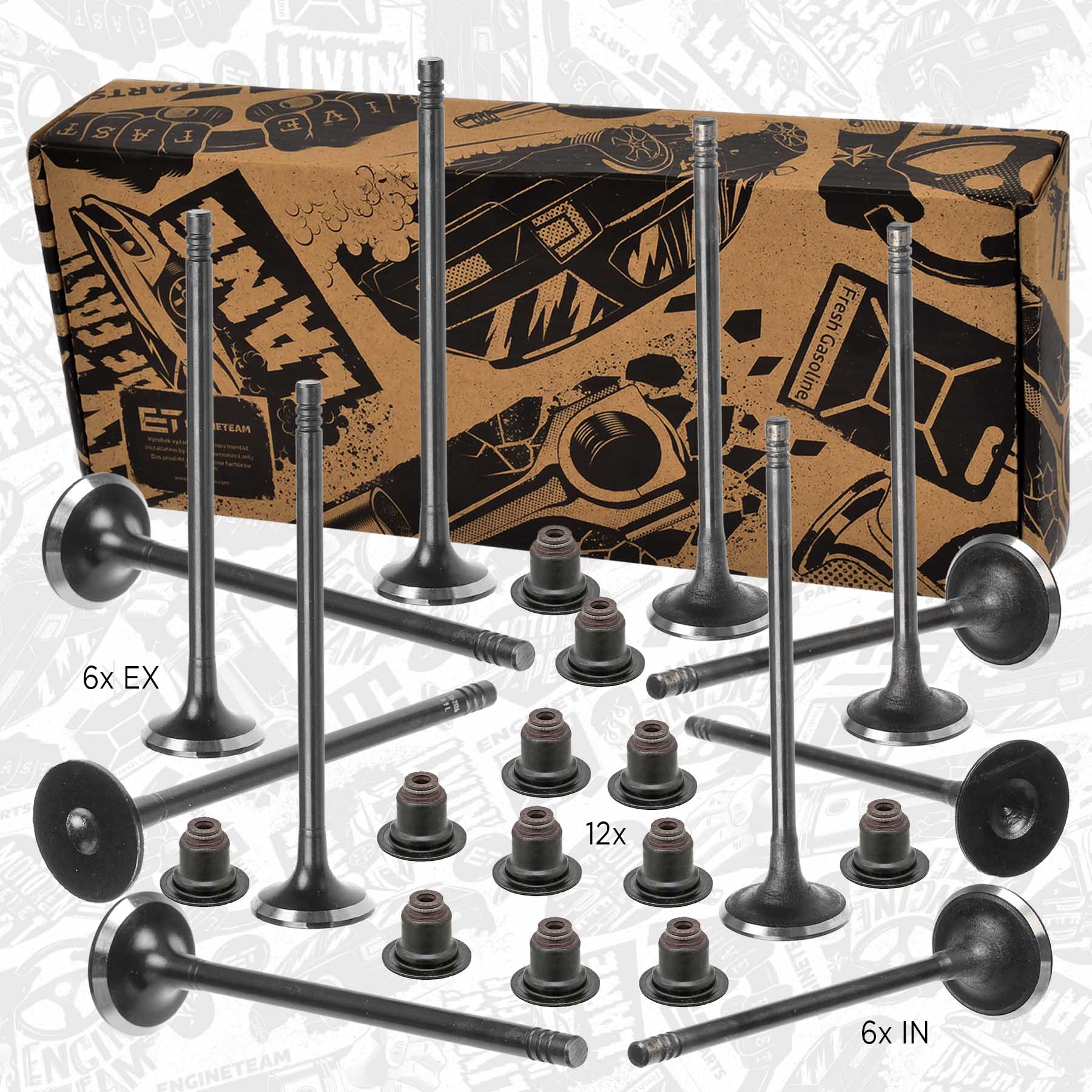 Valve Kit, intake/exhaust valve - VS0025 ET ENGINETEAM - CM5G6505FA, 1760589, 1760588 | ET ...