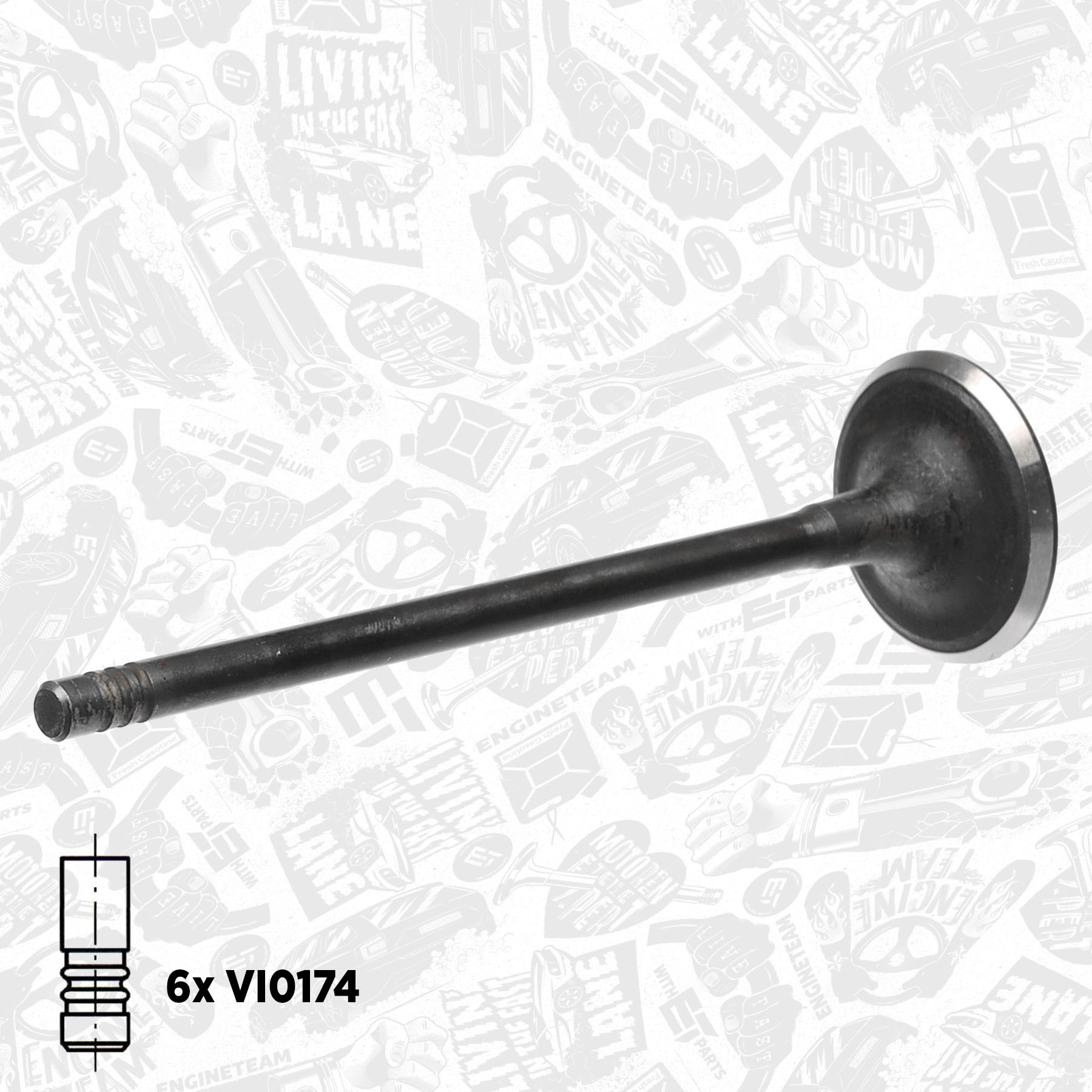 Valve Kit, intake/exhaust valve - VS0025 ET ENGINETEAM - CM5G6505FA, 1760589, 1760588 | ET ...