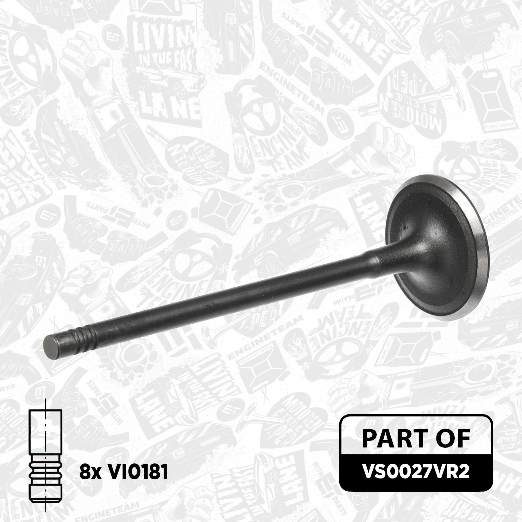 Valve Kit, intake/exhaust valve - VS0027VR2 ET ENGINETEAM - 1800711 ...