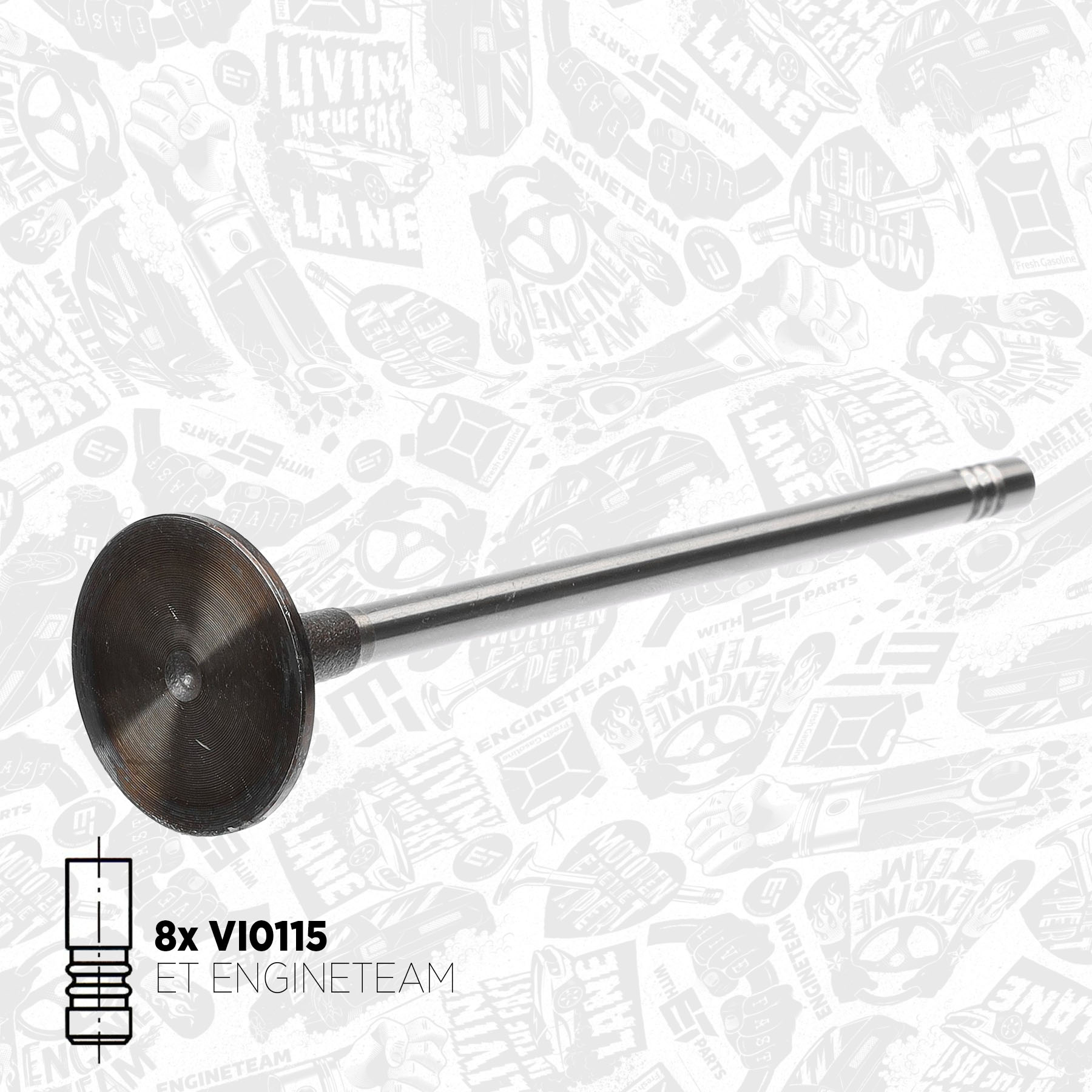 Valve Kit, intake/exhaust valve - VS0039 ET ENGINETEAM - 13201-00QAD ...