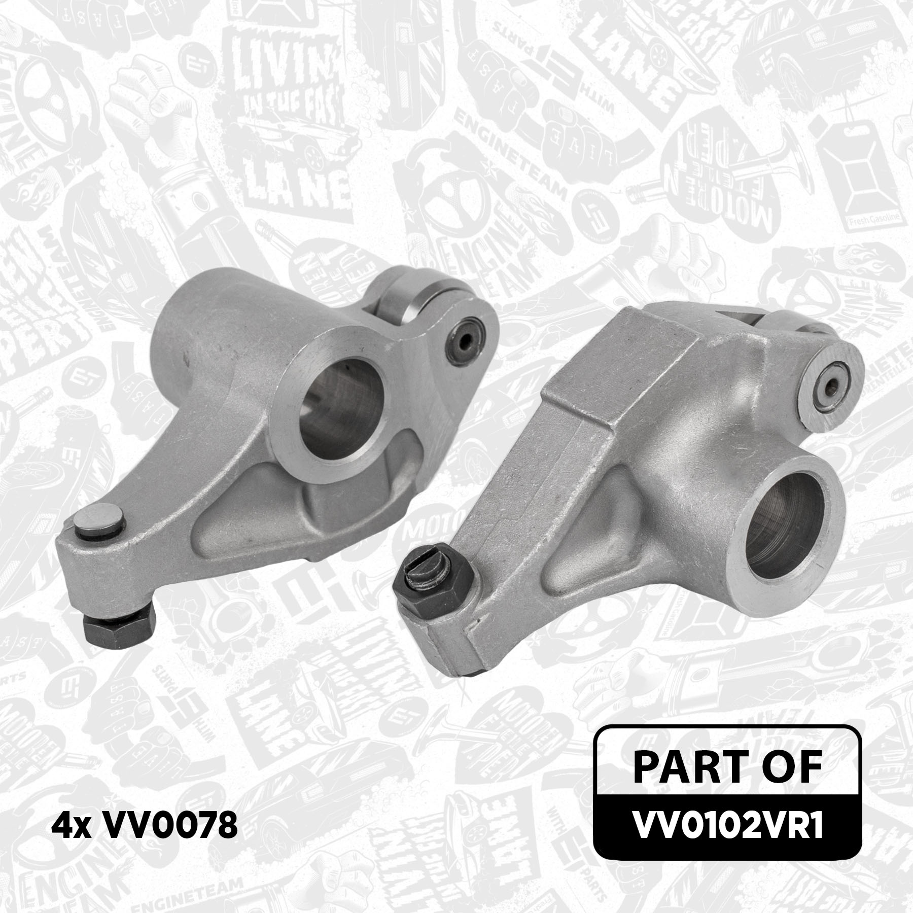 Rocker Arm, engine timing 2,0D/ set-long, short, valves - VV0102VR1 ET ...