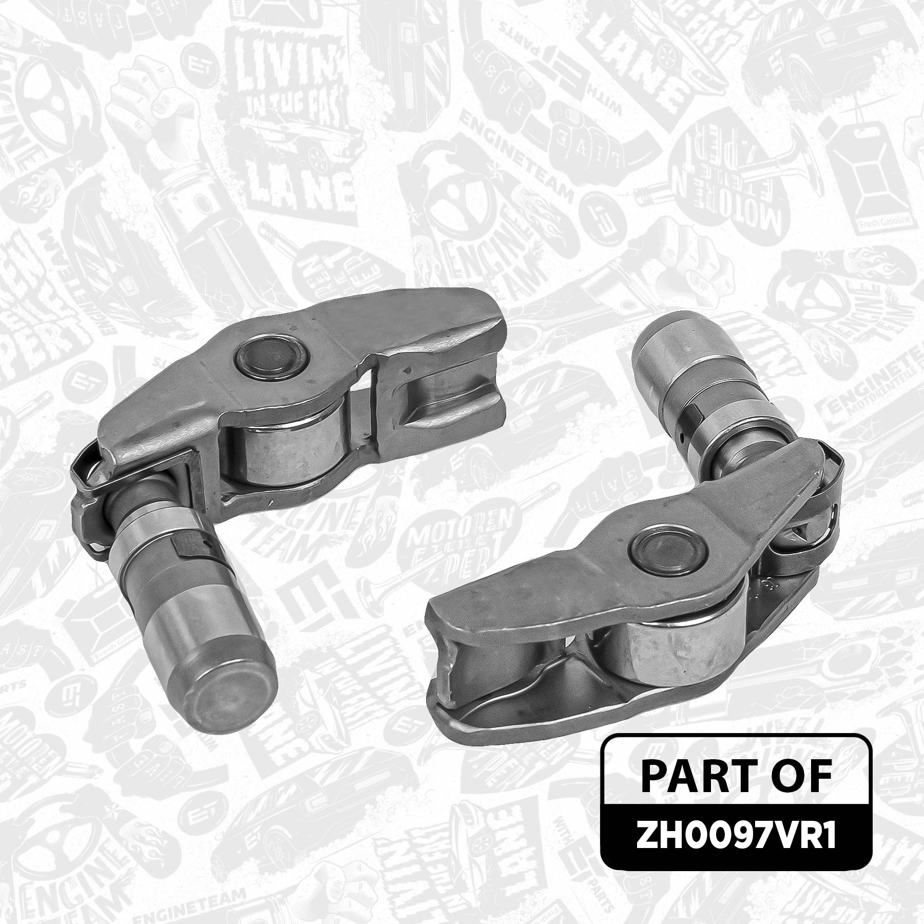 Valve tappet 16 pcs + rocker arm 16 pcs - ZH0097VR1 ET ENGINETEAM ...